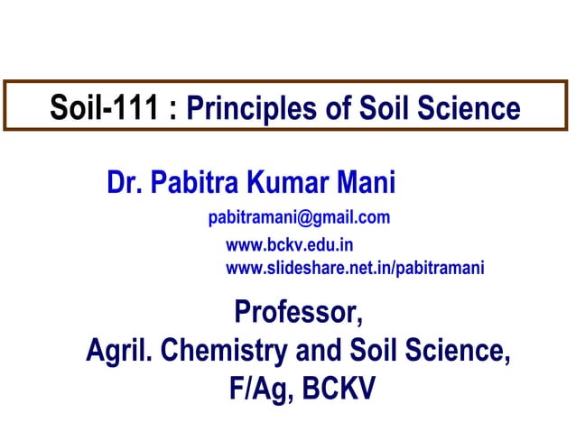 Principles of soil science | PPT | Gardening | Home & Garden