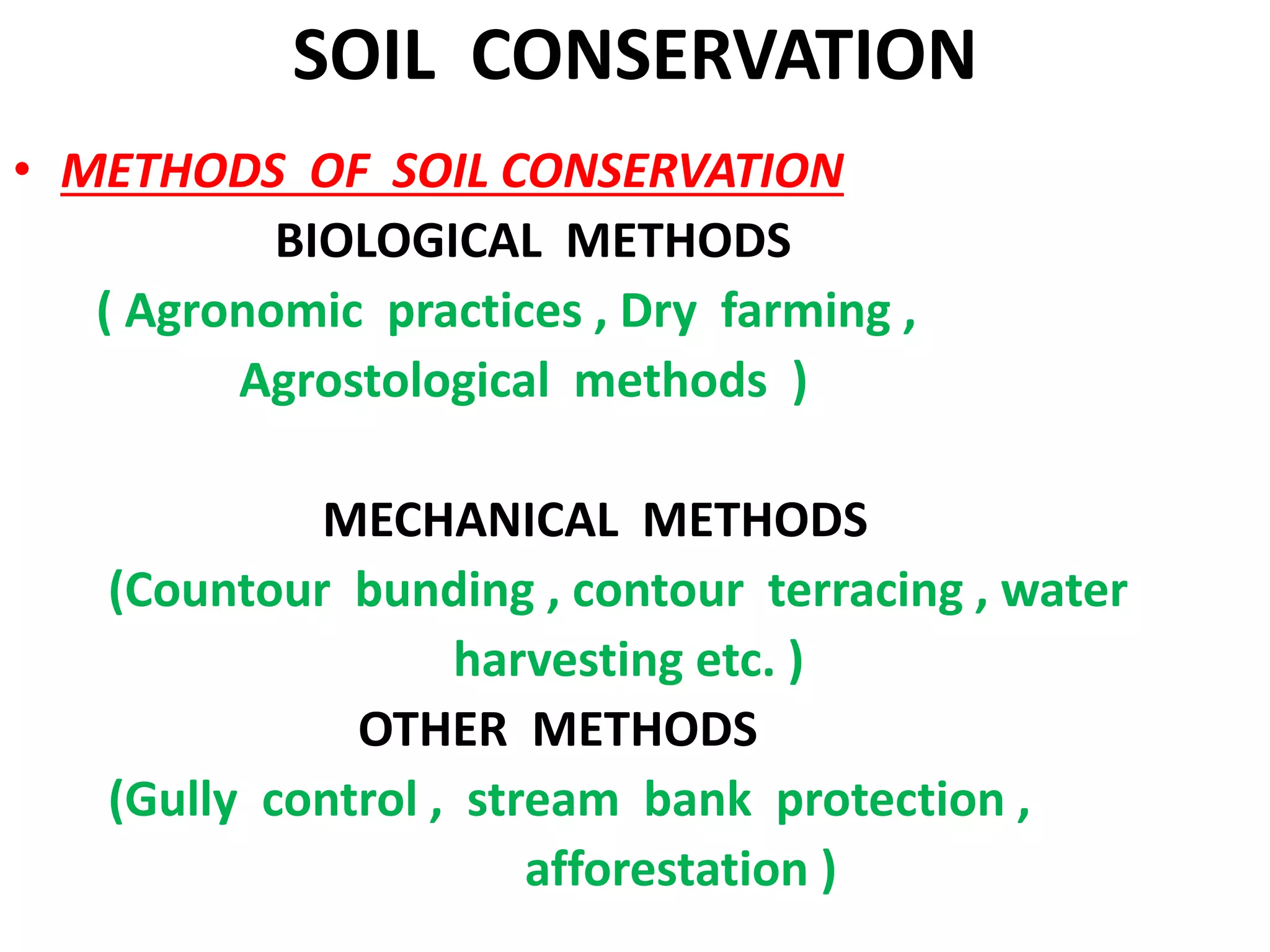 SOIL PROFILE SOIL EROSION SOIL CONSERVATION CONTROL ON FLOODS | PPTX