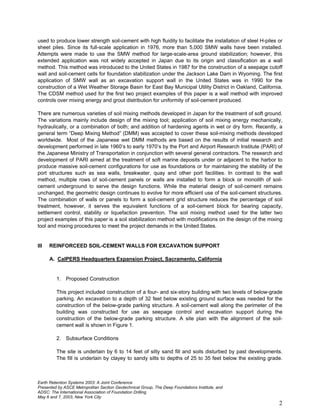 Soil cement walls for excavation support | PDF