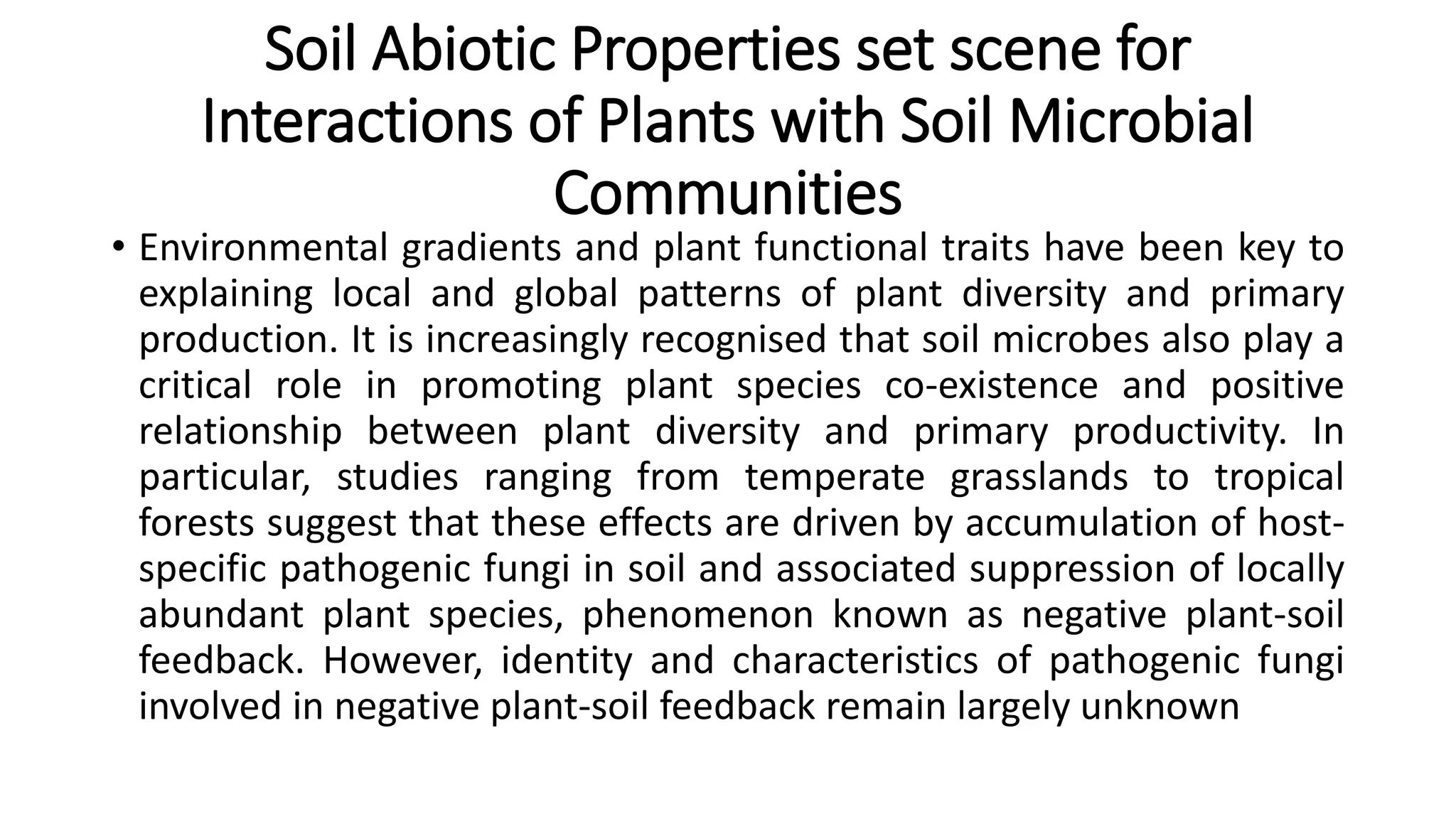 Soil Plant-Microbe Interactions in Rhizosphere | PPTX