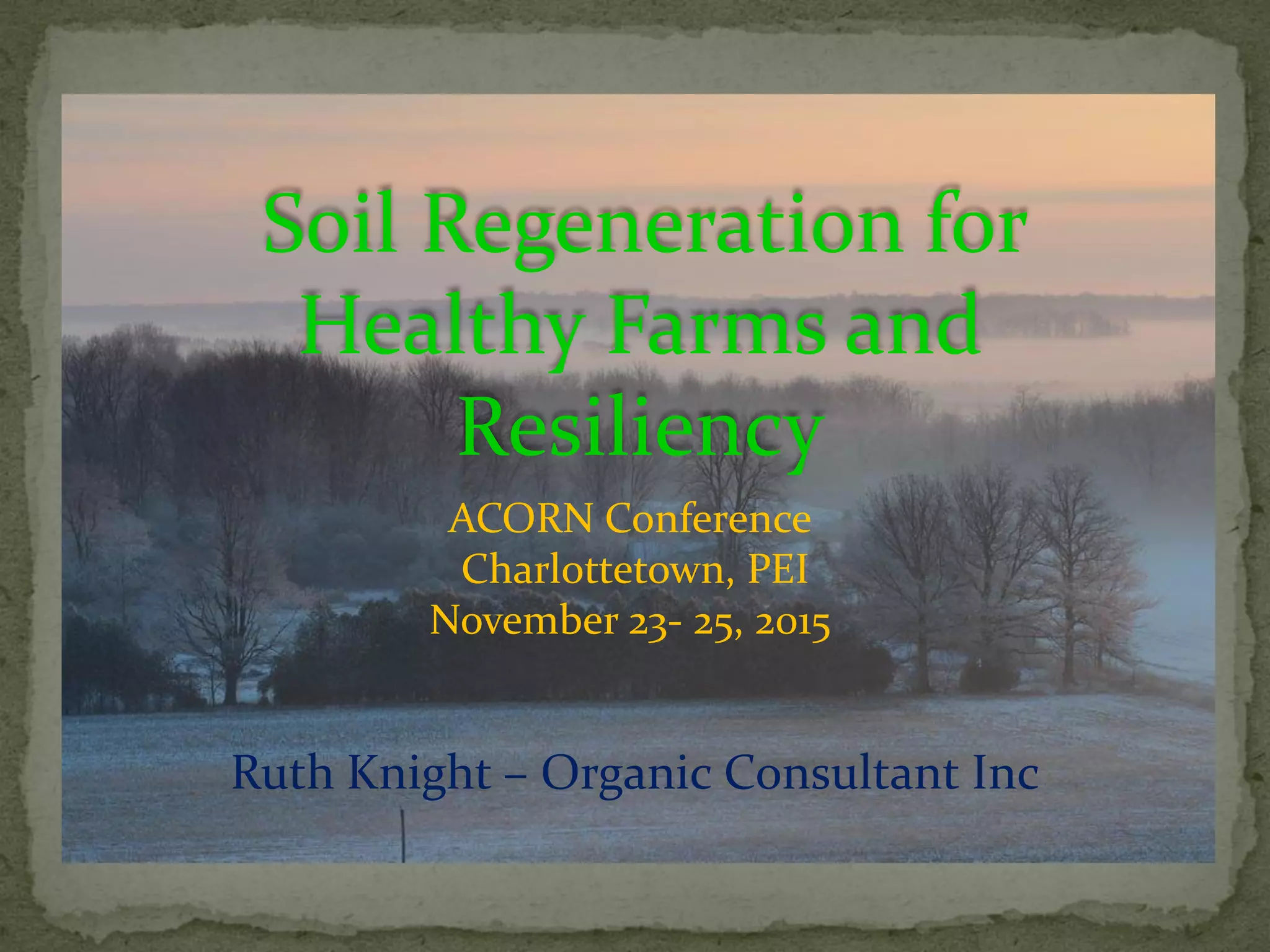 Soil regeneration for healthy farms and resiliency | PDF