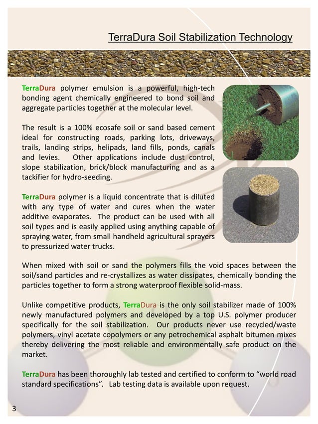 Soil stabilization-technology-terra dura | PDF | Landscaping | Home ...