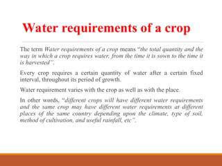 Soil-Crop-water relationship.soil and its constituents. ppt | PPT
