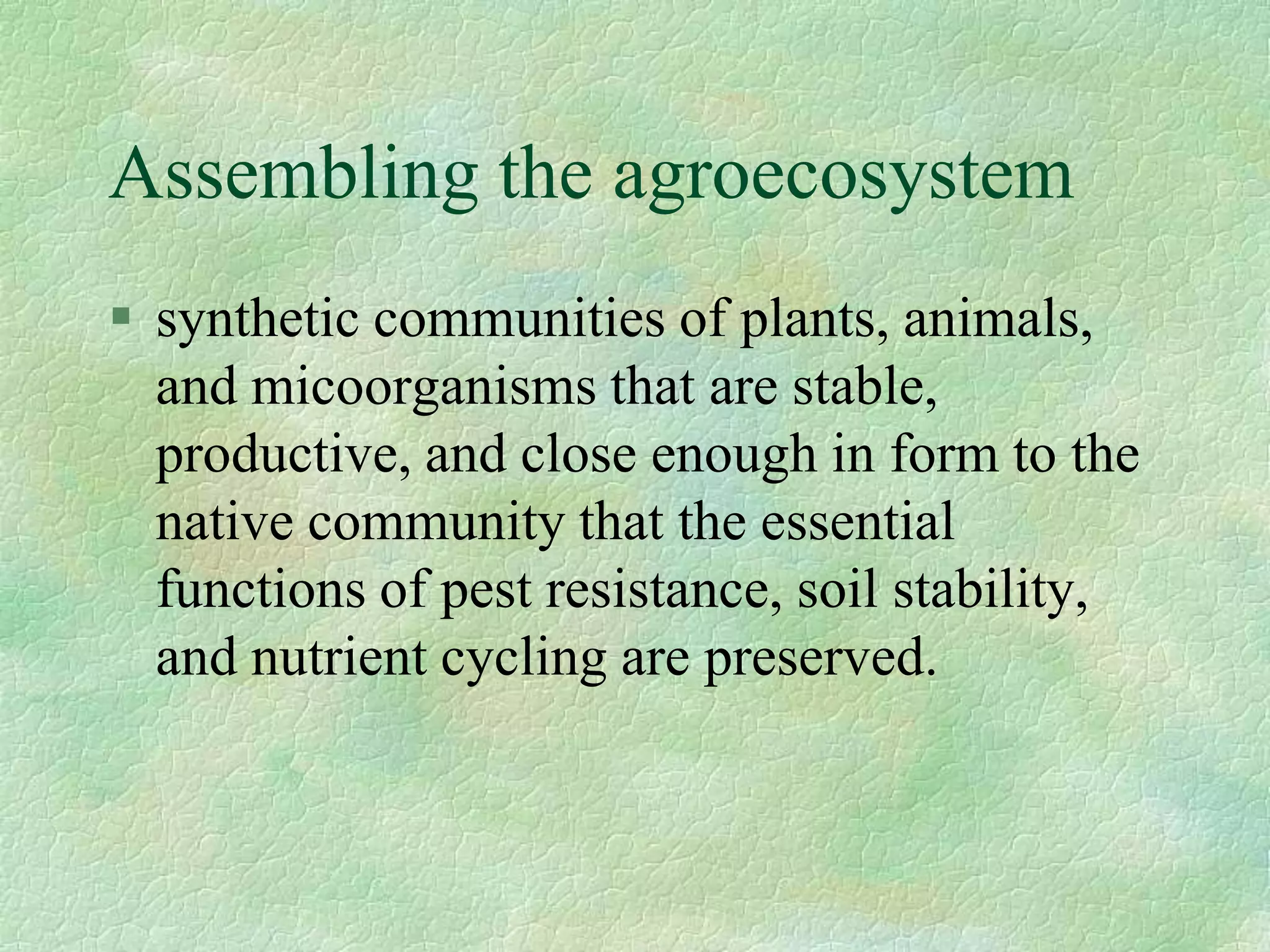 Agroecosystems | PPTX