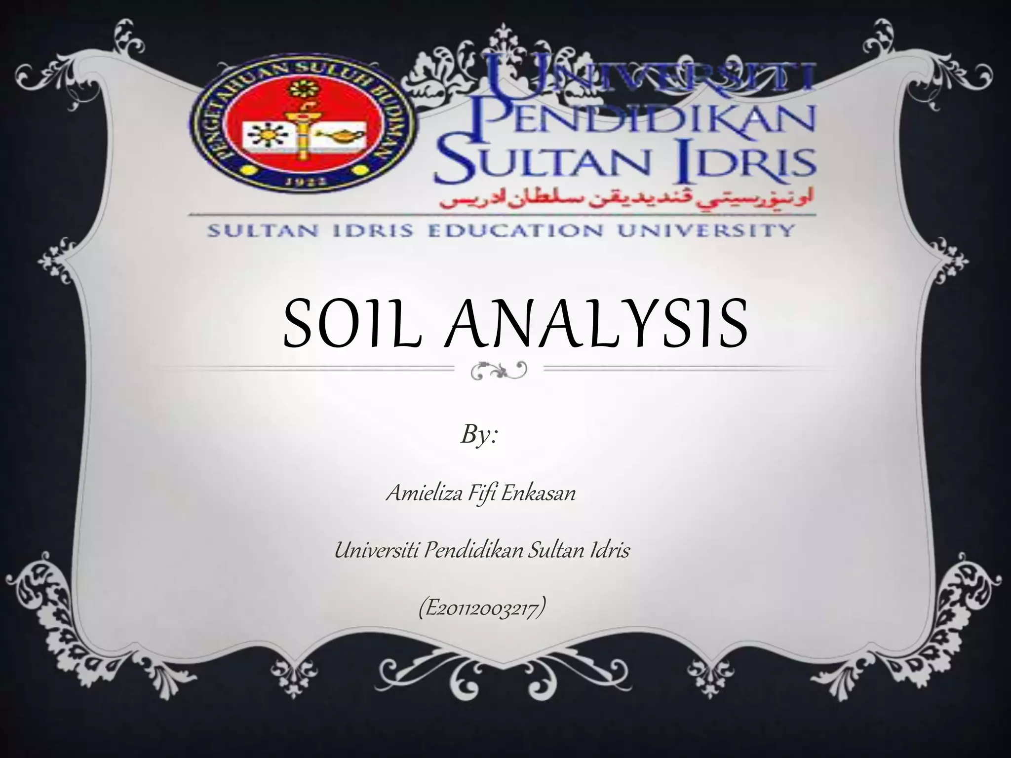 Soil analysis presentation (amie) | PPTX