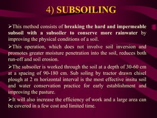 Soil and moisture conservation techniques | PPTX | Agriculture | Industries