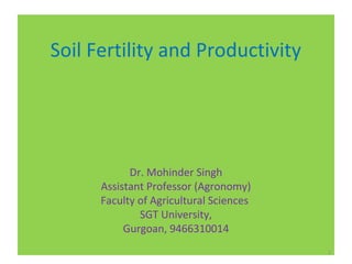 Soil and productivity | PPT