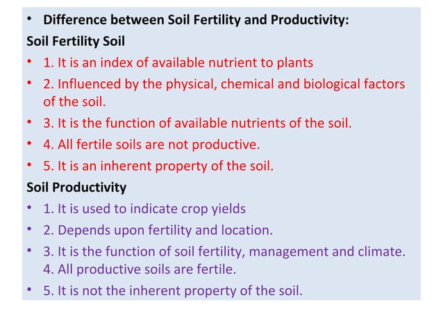 Soil and productivity | PPT