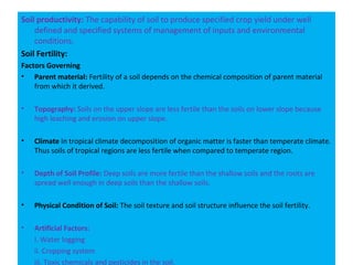 Soil and productivity | PPT