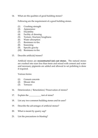 Soil and stones part - A Question Answer | DOC | Geology | Science