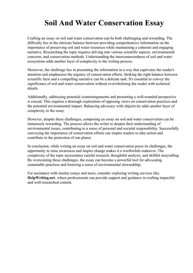Soil And Water Conservation Essay.pdf | Science
