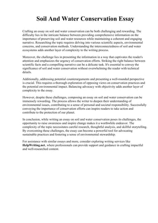 Soil And Water Conservation Essay.pdf