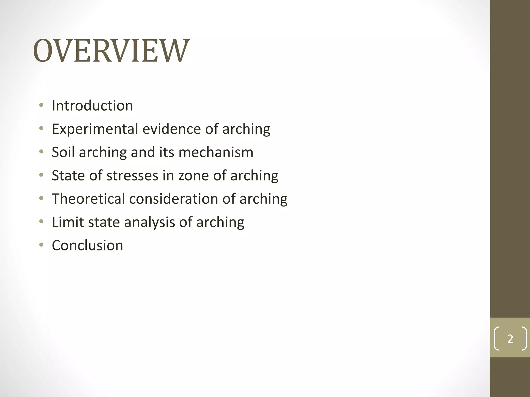 Soil arching in granular soil | PPTX
