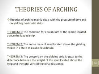Soil arching in granular soil | PPTX