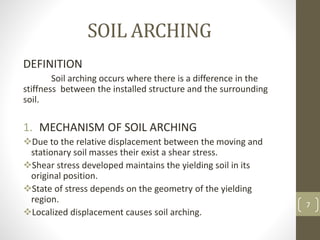 Soil arching in granular soil | PPTX