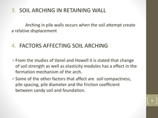 Soil arching in granular soil | PPTX