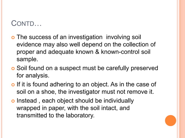 Soil as forensic evidence | PPT | Geology | Science