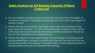 Soil Bearing Capacity and Case study of Black Cotton Soil | PPTX