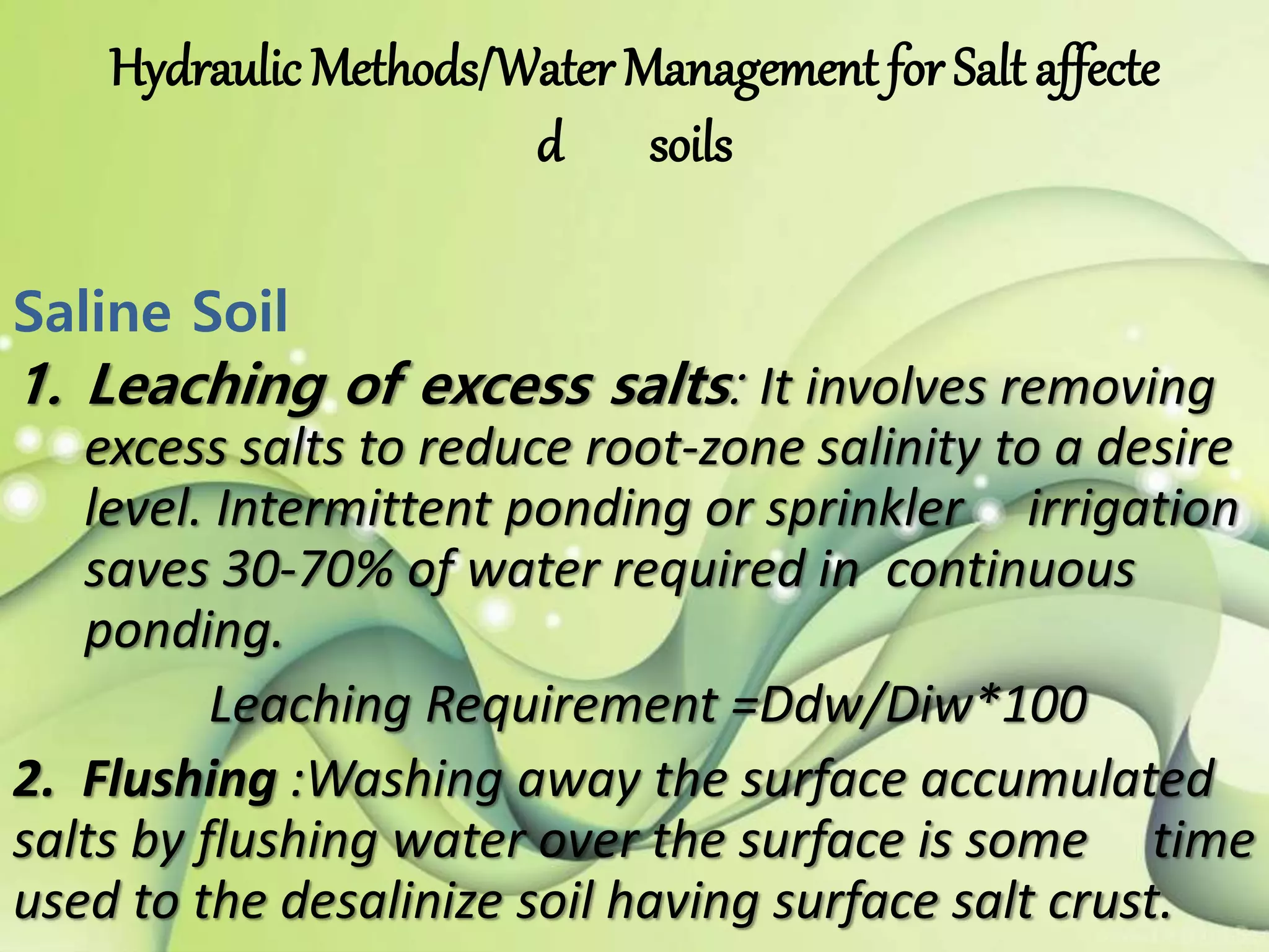 INTEGRATED APPROACH FOR MANAGEMENT OF SALINE AND SODIC SOILS BY SUPRIYA | PPTX