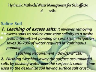 INTEGRATED APPROACH FOR MANAGEMENT OF SALINE AND SODIC SOILS BY SUPRIYA ...