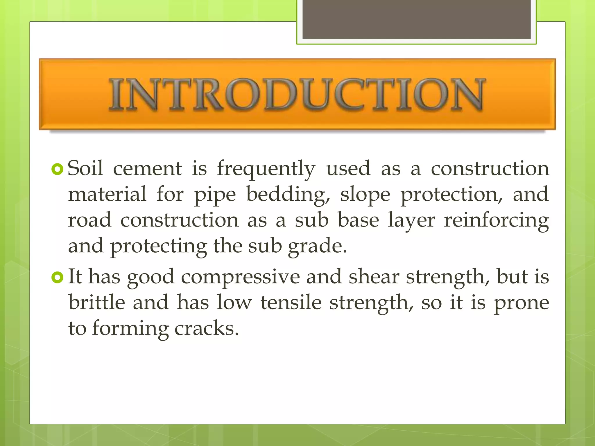 Soil cement | PPTX