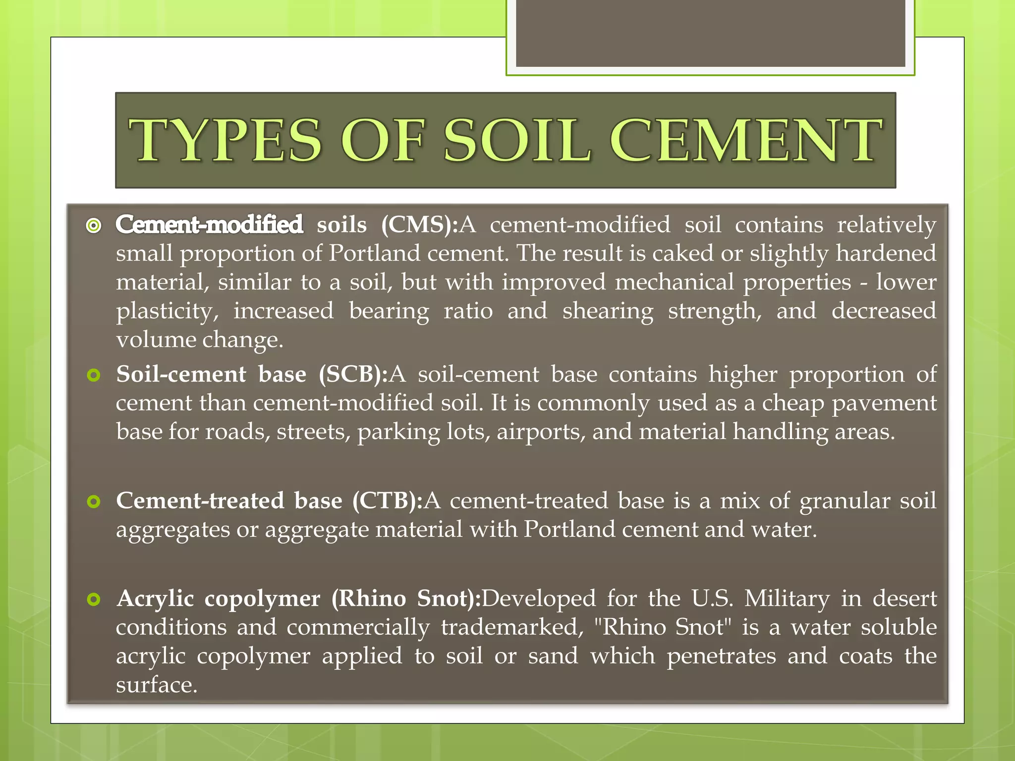 Soil cement | PPTX