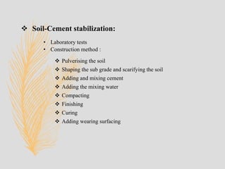 Overview of Soil Stabilization :Cement / Lime :PPT | PPTX