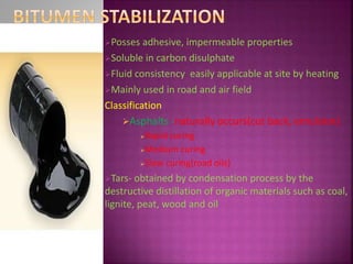 GROUND IMPROVEMENT TECHNIQUES (Soil cement stabilization) | PPTX