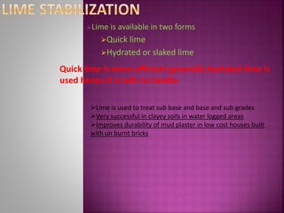 GROUND IMPROVEMENT TECHNIQUES (Soil cement stabilization) | PPT