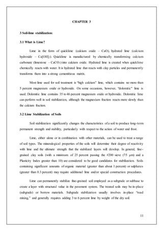 Overview of Soil Stabilization :Cement / Lime:Report | DOCX