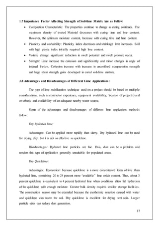 Overview of Soil Stabilization :Cement / Lime:Report | DOCX