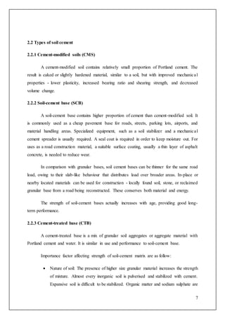 Overview of Soil Stabilization :Cement / Lime:Report | DOCX
