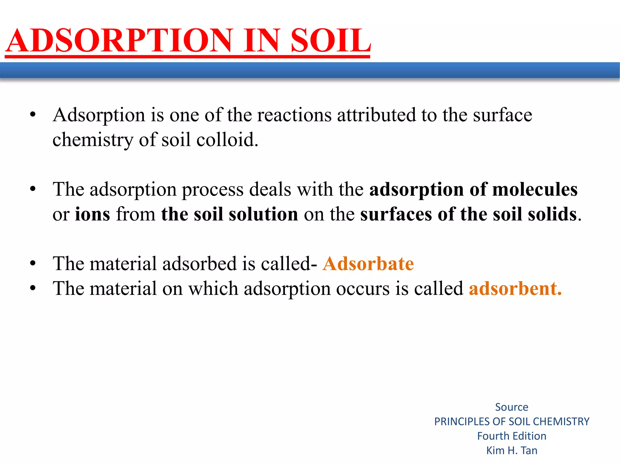 sorption and desorption phenomenon in soil | PPTX