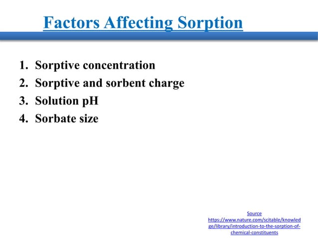 sorption and desorption phenomenon in soil | PPTX | Science