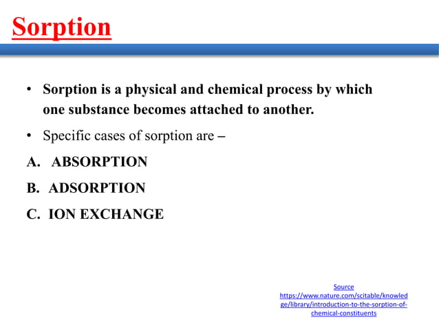 sorption and desorption phenomenon in soil | PPTX | Science