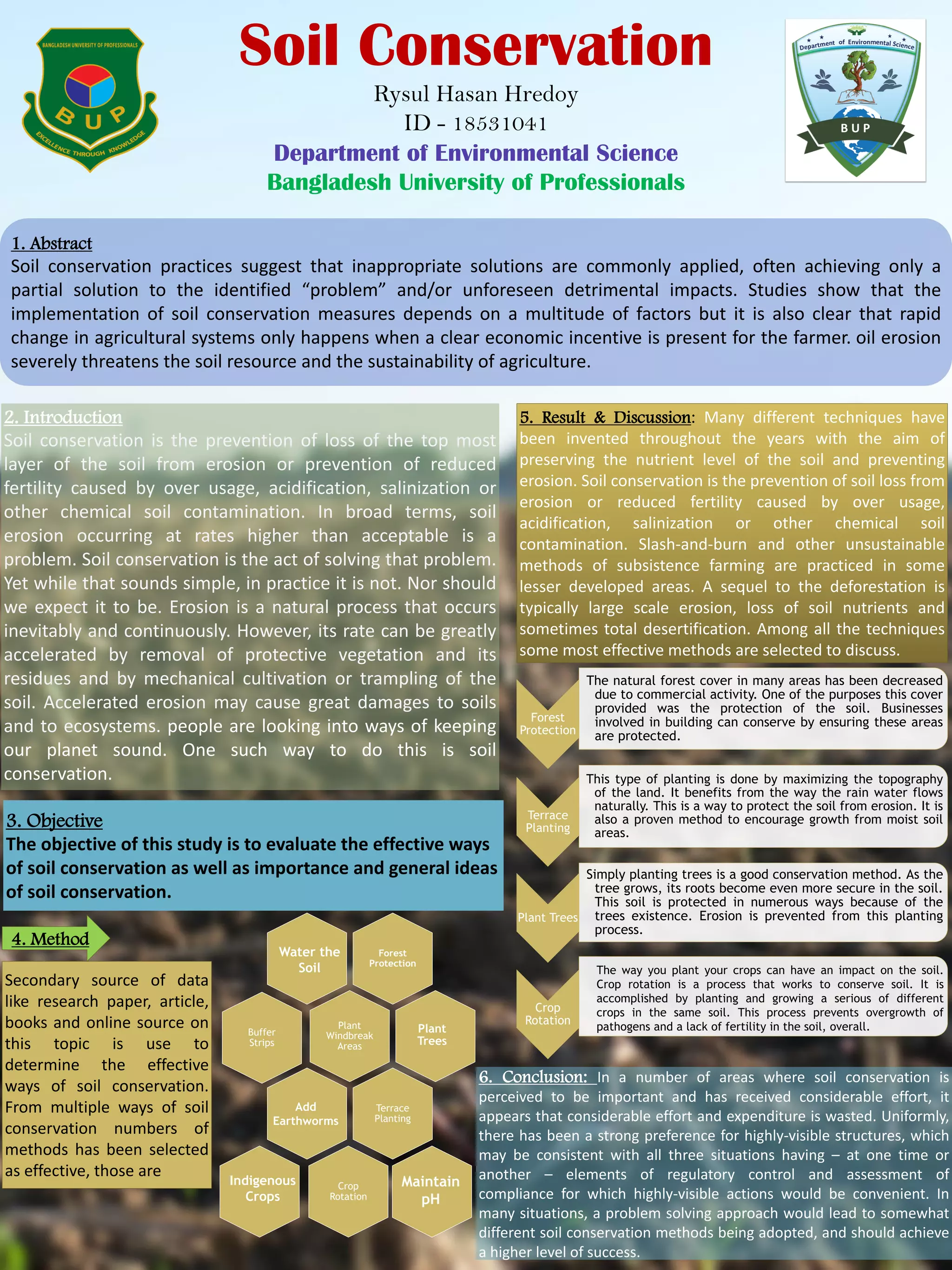Poster on Soil conservation | PDF