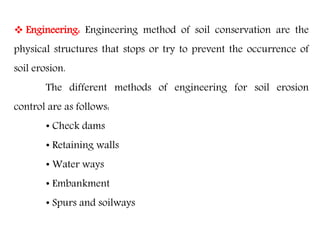 Engineering and Bio-engineering soil conservation measures | PPTX