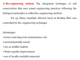 Engineering and Bio-engineering soil conservation measures | PPTX