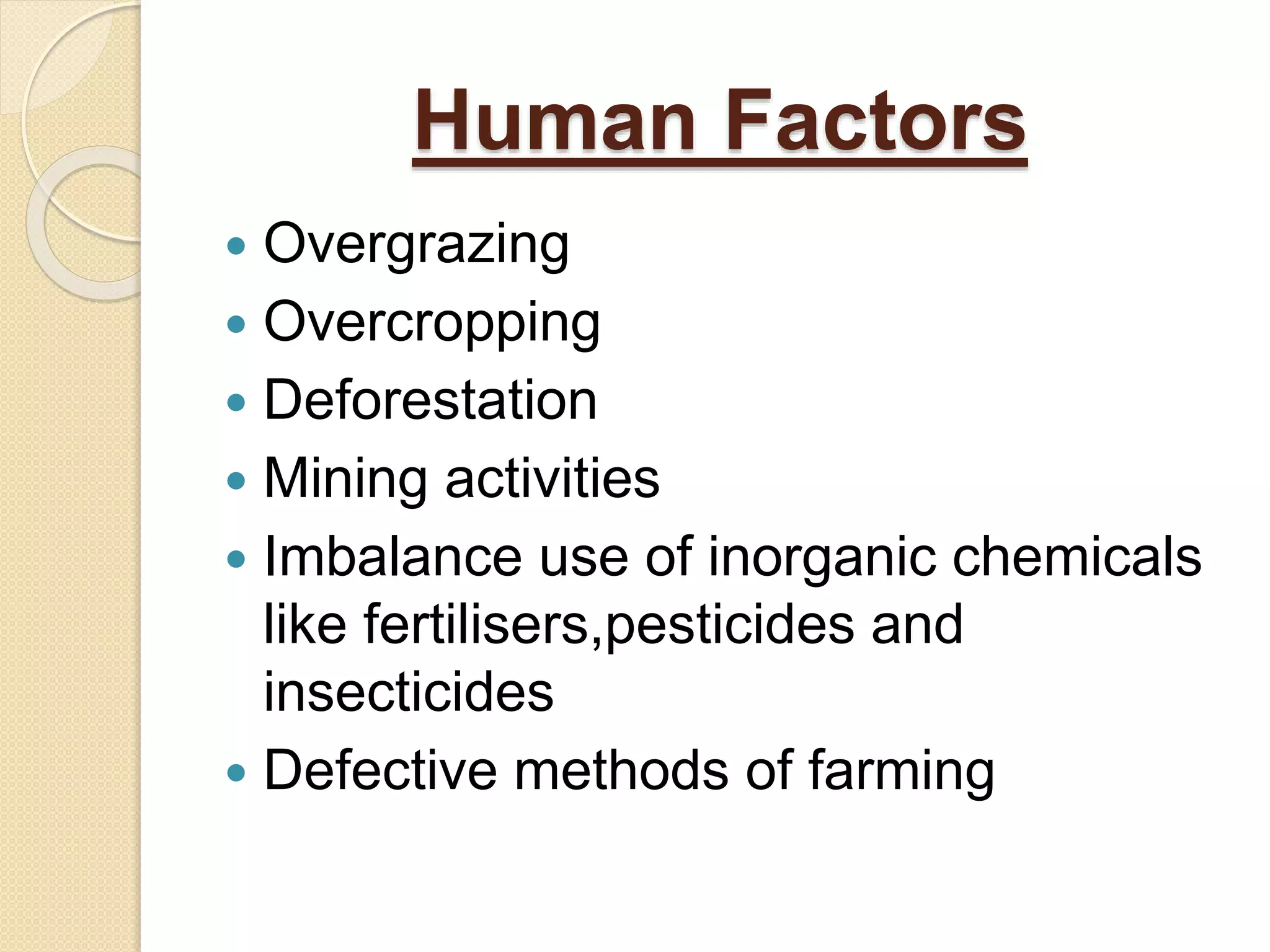 Soil conservation problems and their management | PPTX