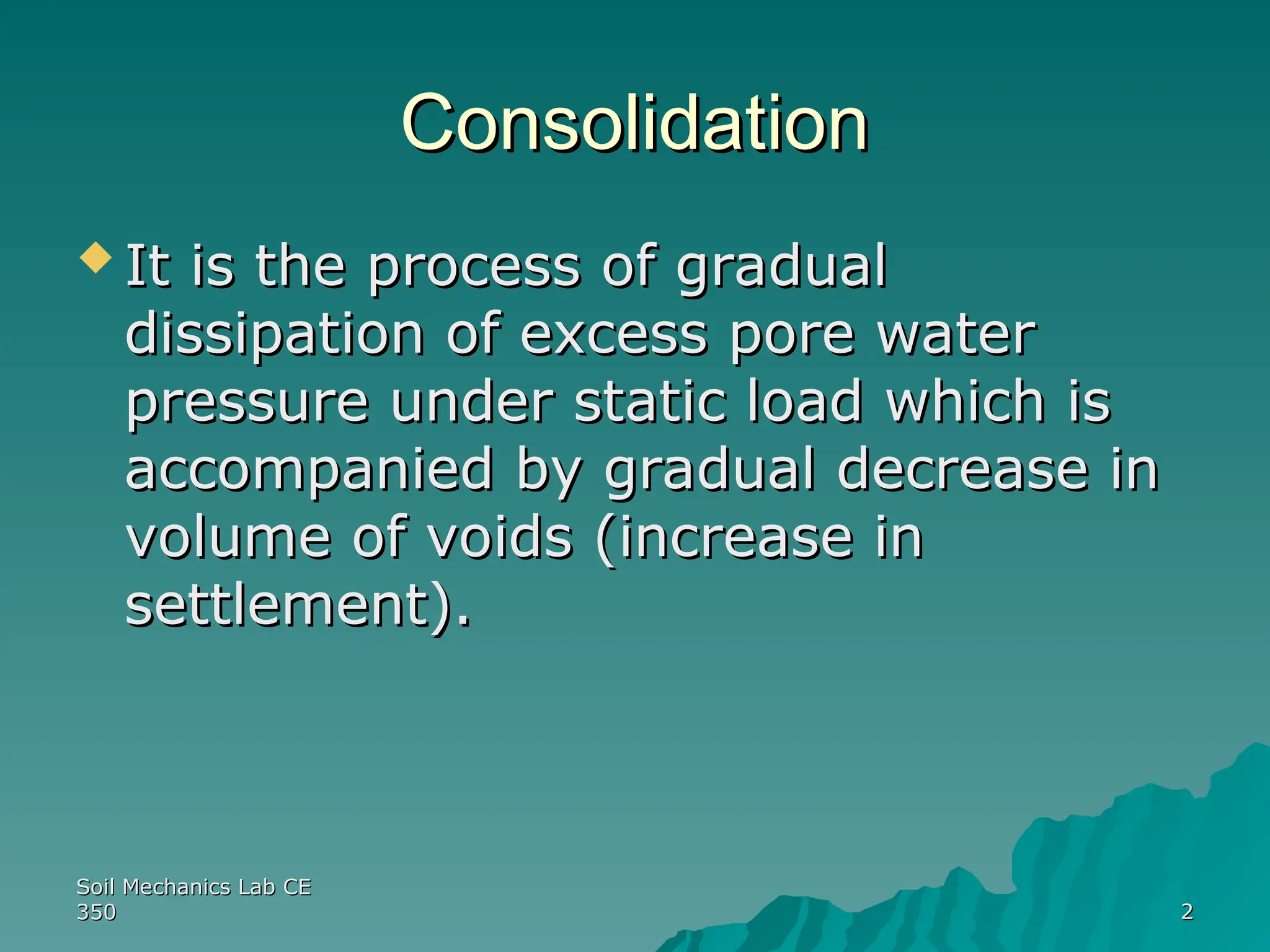 Soil + Consolidation for soil mechanics.ppt