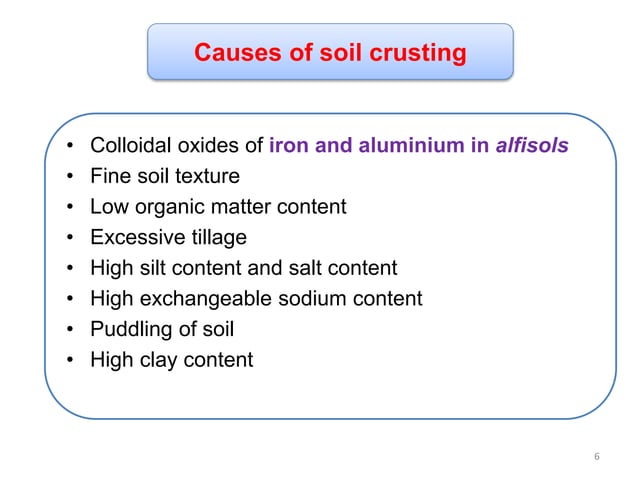 Soil crusting - causes, prevention and rectification | PPT