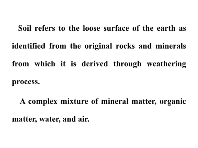 Soil definition by various authors | PPTX | Geology | Science