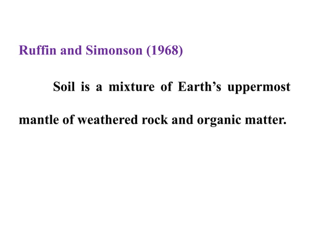 Soil definition by various authors | PPTX | Geology | Science