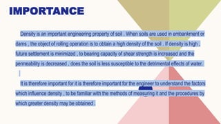 SOIL DENSITY of SOIL GEOTECHNICAL ENGINEERING | PPTX