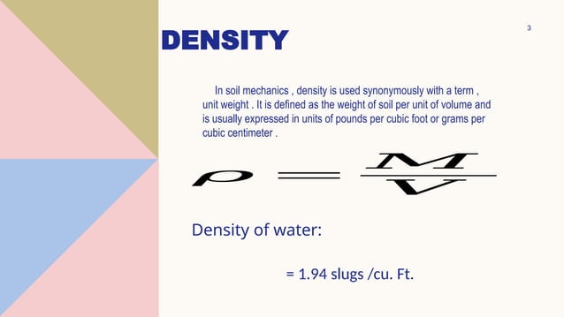 SOIL DENSITY of SOIL GEOTECHNICAL ENGINEERING | PPT