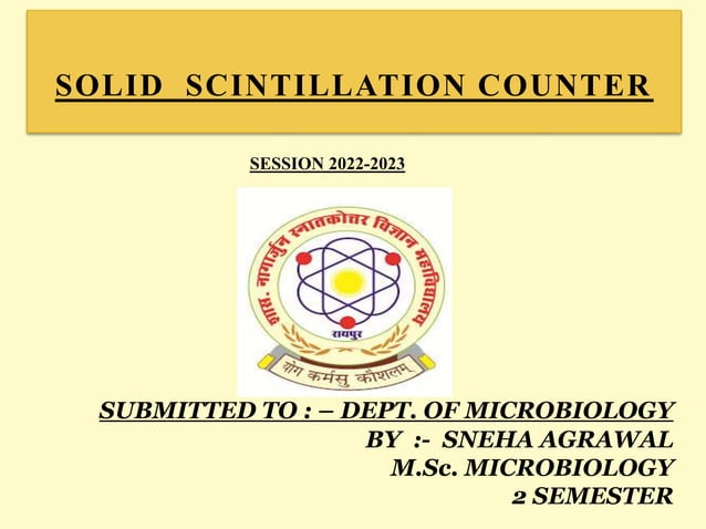 SOILD SCINTILLATION COUNTER PPT.pptx | Chemistry | Science