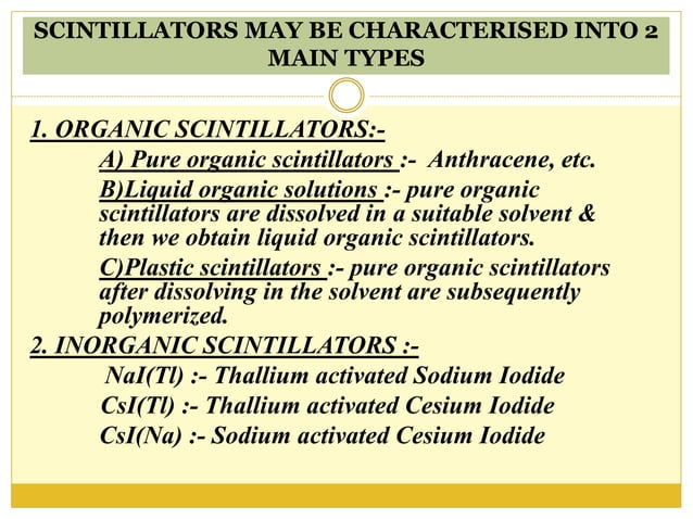 SOILD SCINTILLATION COUNTER PPT.pptx | Chemistry | Science