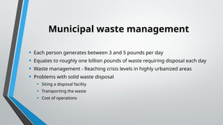 Land pollution/solid waste management Techniques | PPTX