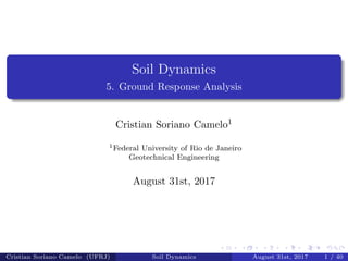 Ground Response Analysis - Geotechnical Earthquake engineering | PDF