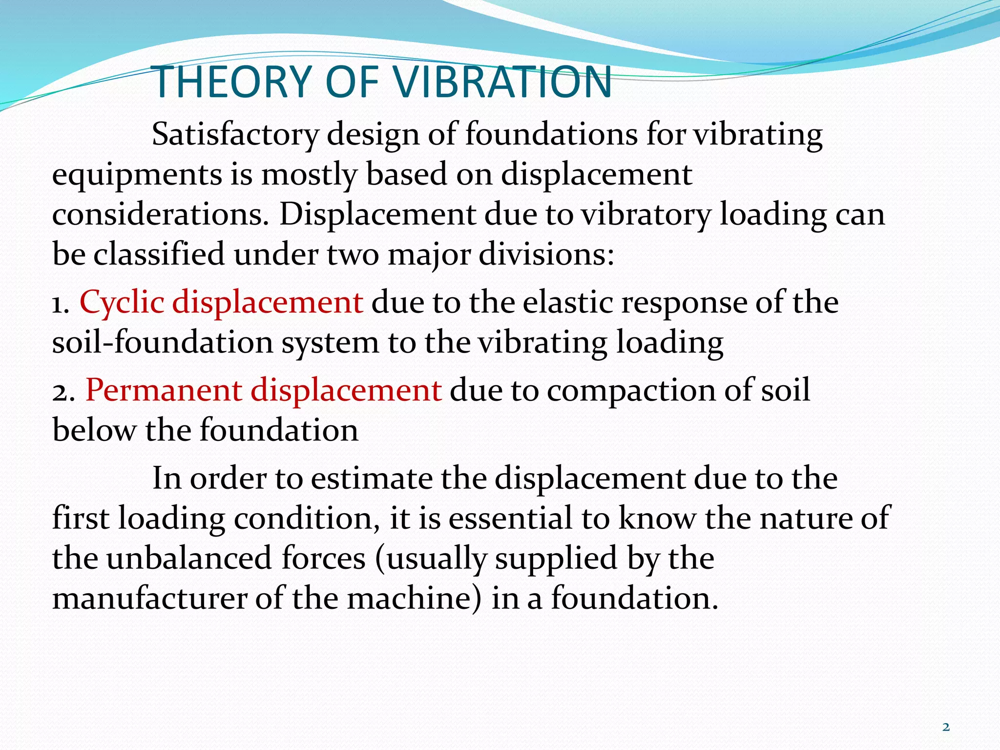 SOIL DYNAMICS - THEORY OF VIBRATIONS | PPSX